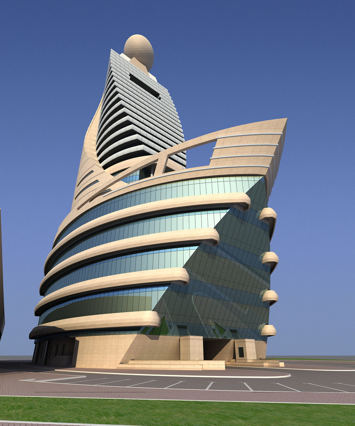 Etisalat telecommunications building 3D model | CGTrader