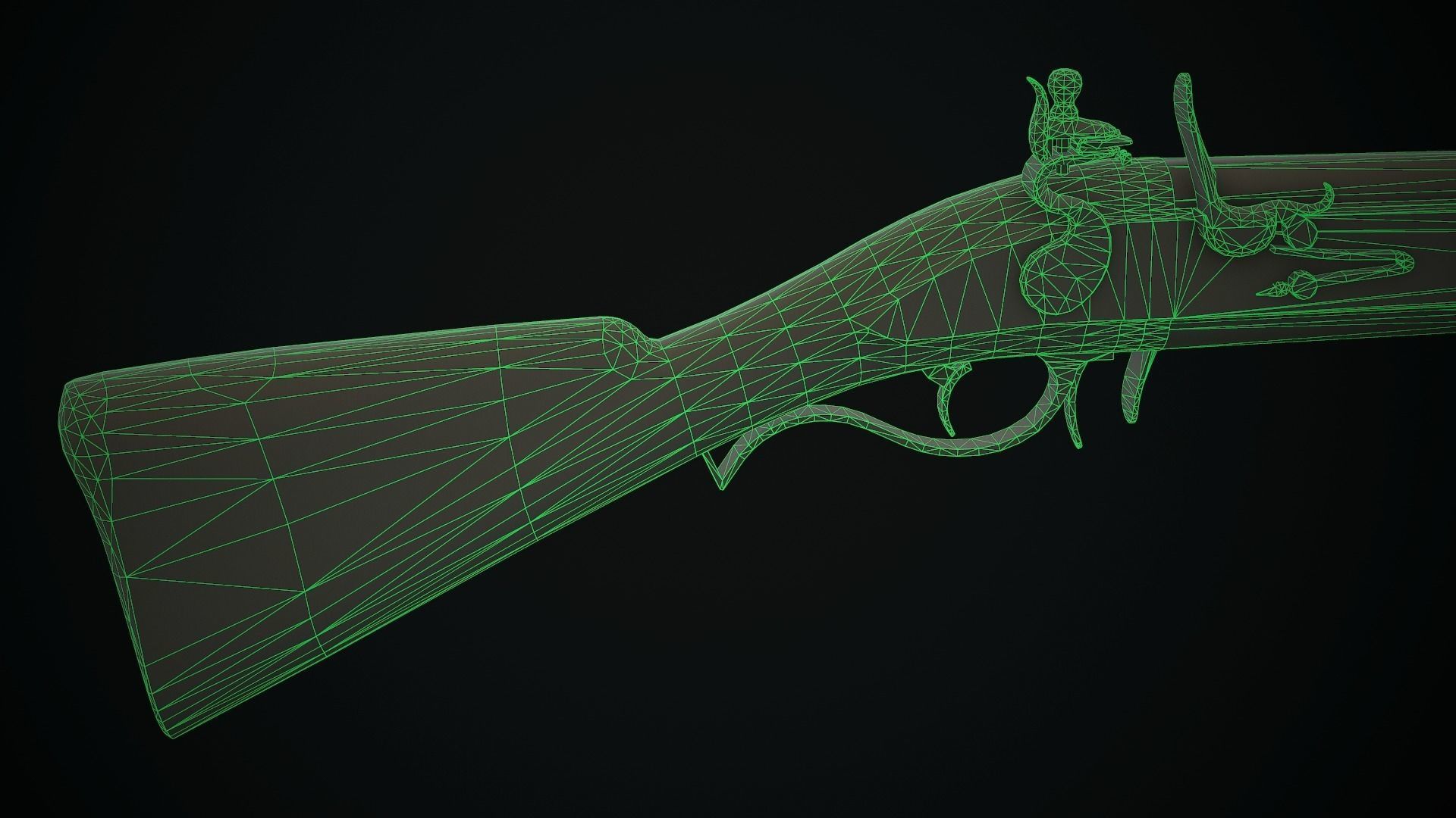 3D model Double-barreled Flintlock Rifle - 3 skins VR / AR / low-poly ...