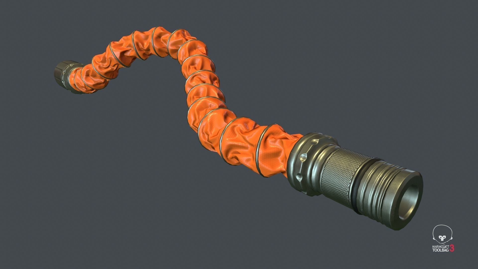 3D model Corrugated Hose PBR Game Ready VR / AR / low-poly rigged ...