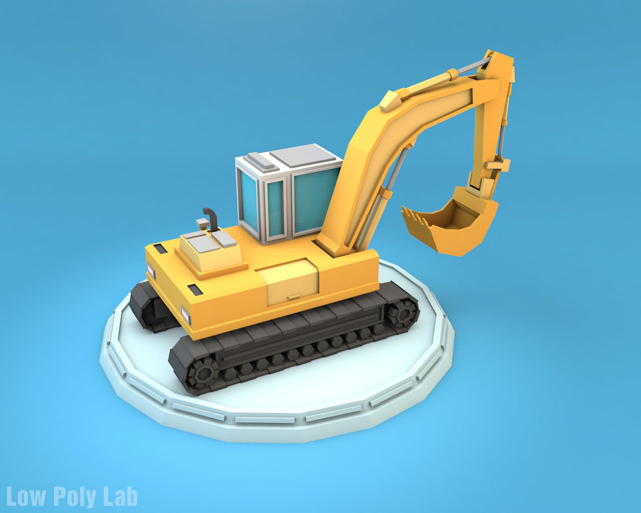 3D model Low Poly Excavator VR / AR / low-poly | CGTrader