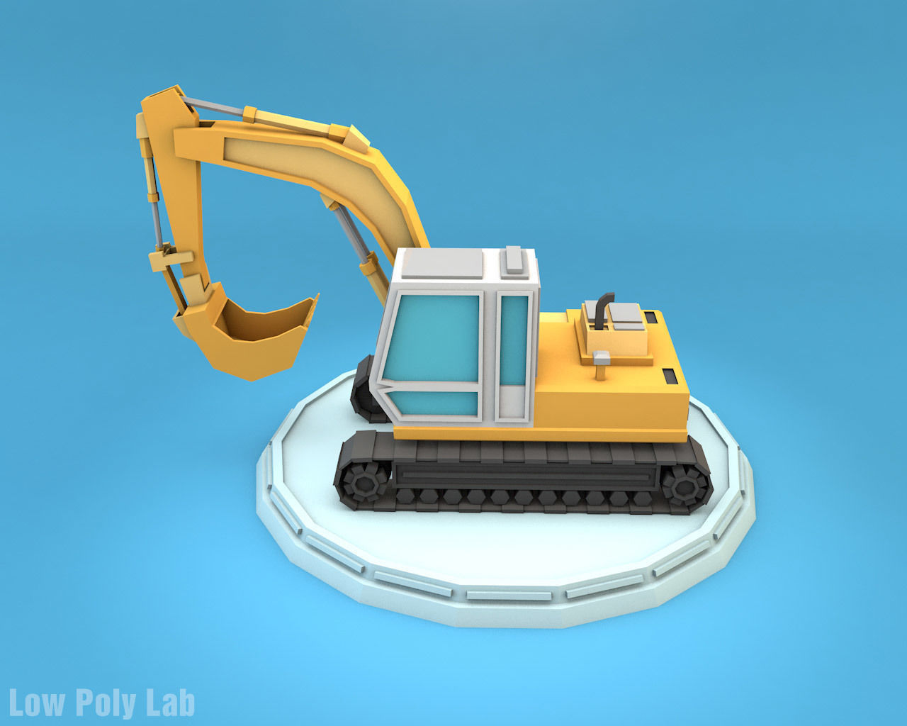 3D model Low Poly Excavator VR / AR / low-poly | CGTrader