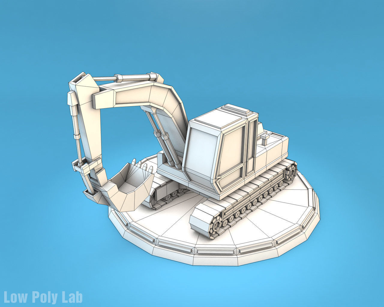 3D model Low Poly Excavator VR / AR / low-poly | CGTrader