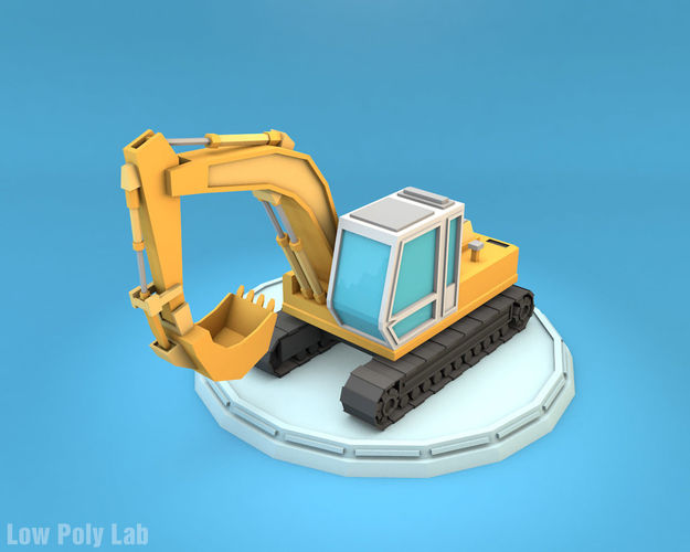 3D model Low Poly Excavator VR / AR / low-poly | CGTrader