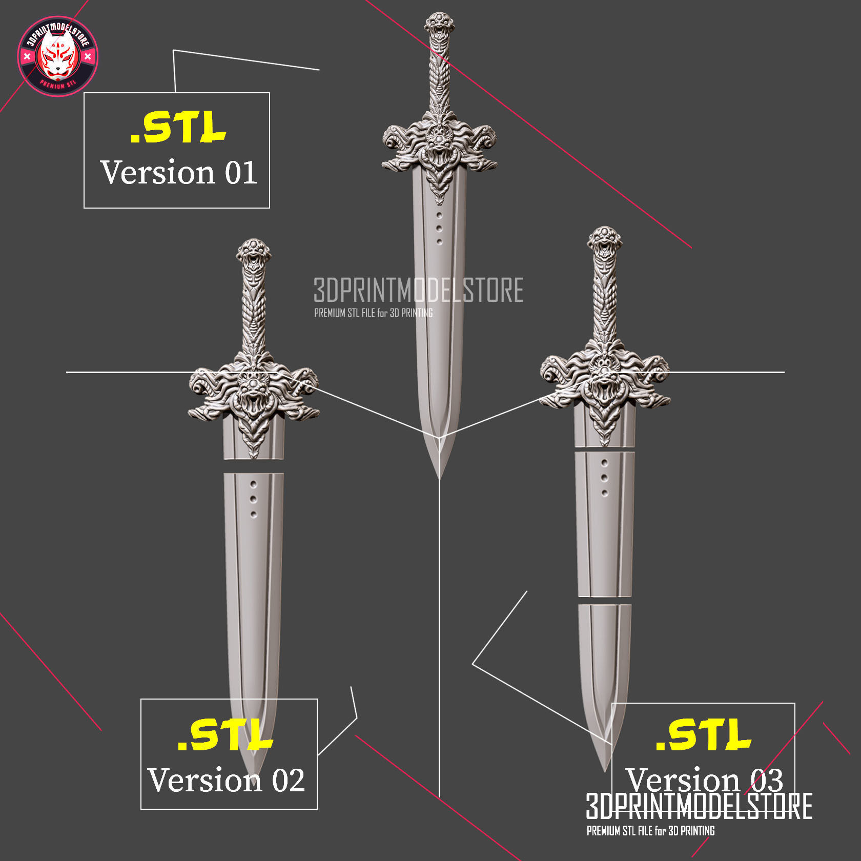 Devil Sword Dark Weapon STL Costume Cosplay 3D model 3D printable ...