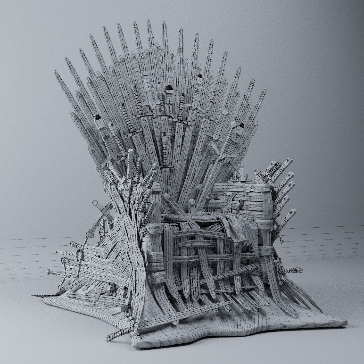 3D model IronThrone model for 3ds max 2018 corona render VR / AR / low ...