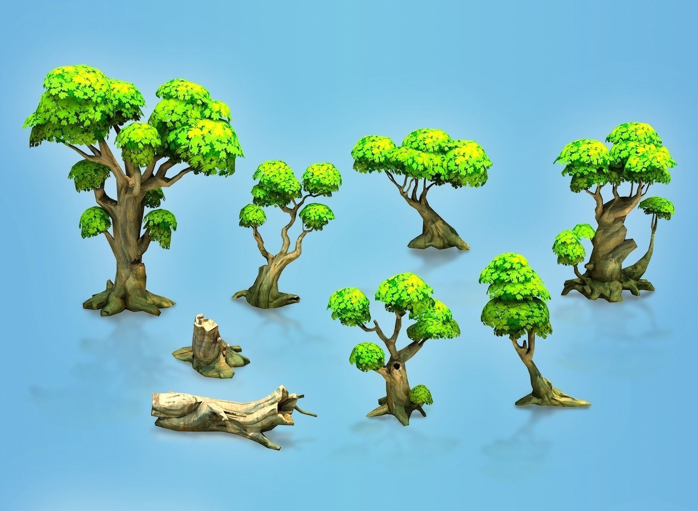 3D model Low poly forest trees VR / AR / low-poly | CGTrader