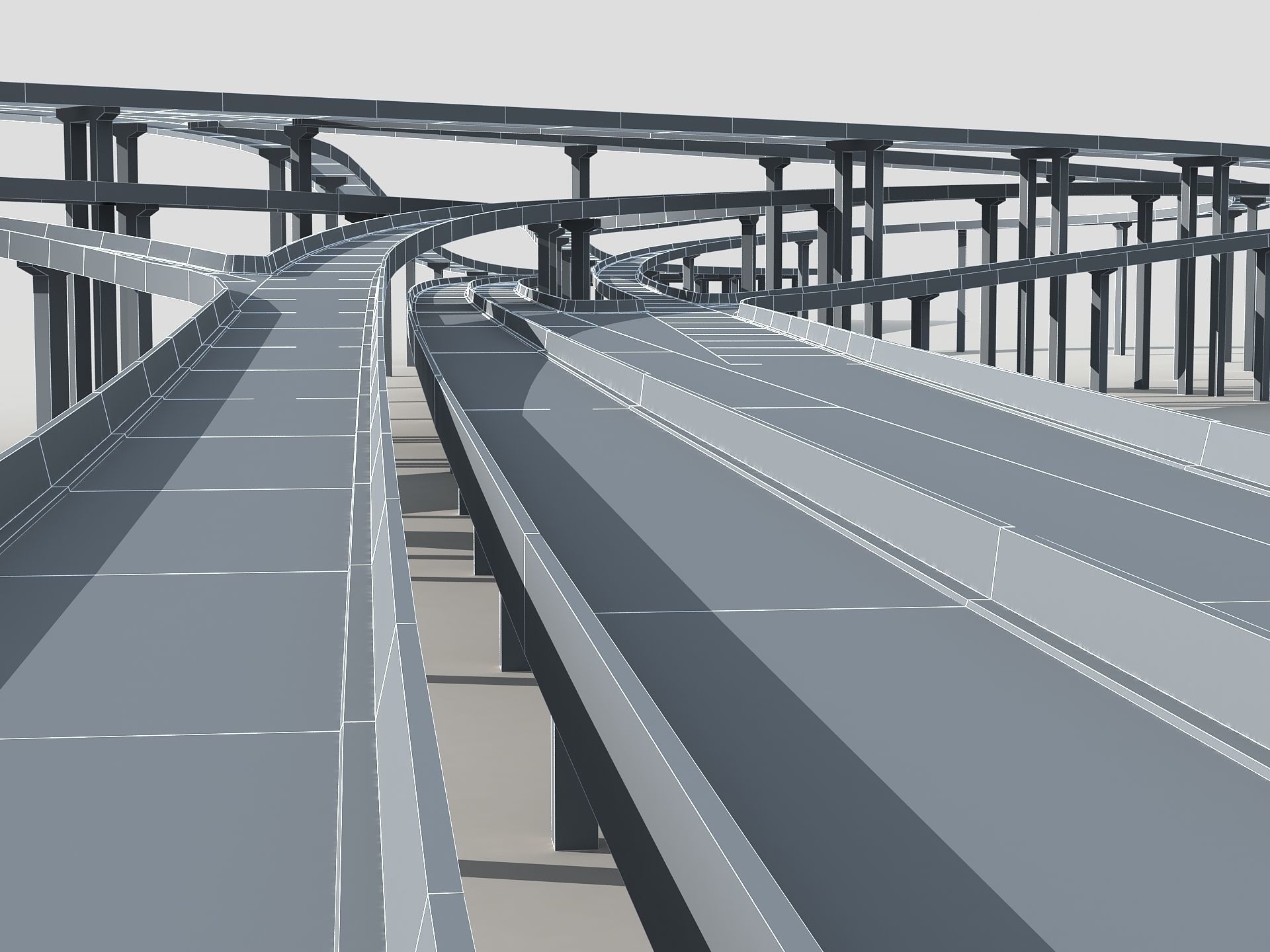 Highway Viaduct flyover 3D model-2 3D model | CGTrader
