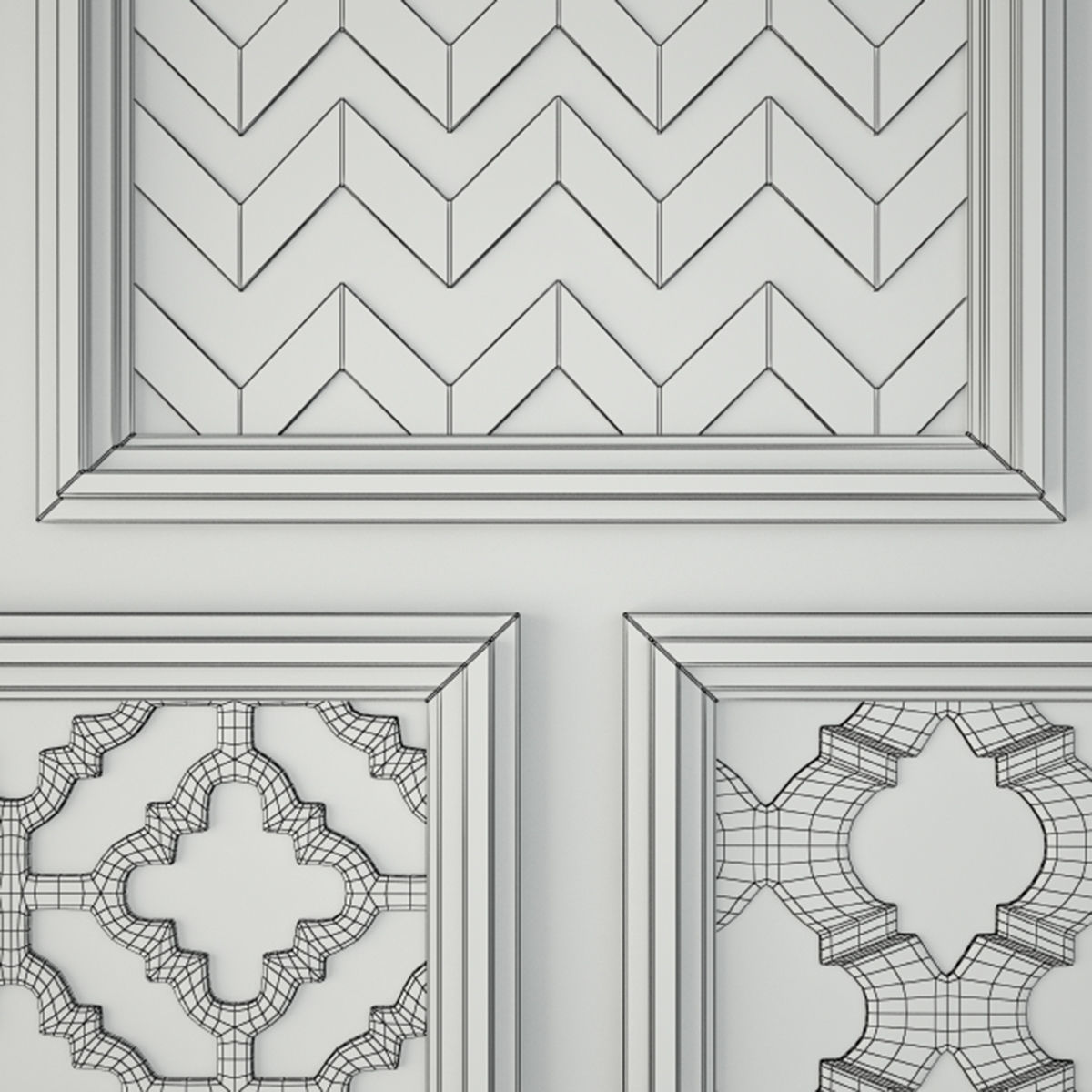 Square Wood Panel Wall Art 3D model | CGTrader