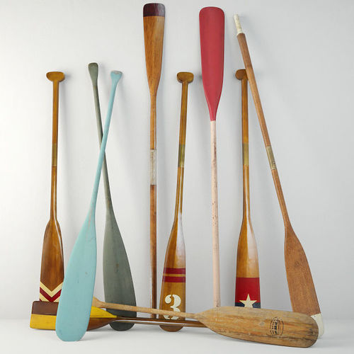 Wooden Oars 3D model | CGTrader