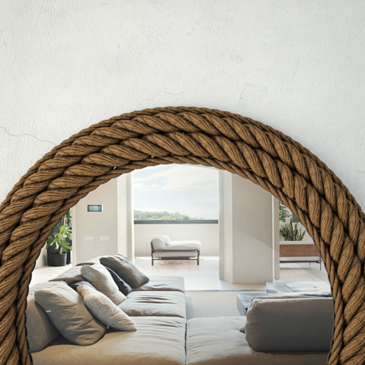 Round Nautical Rope Wall Mirror 3D model | CGTrader