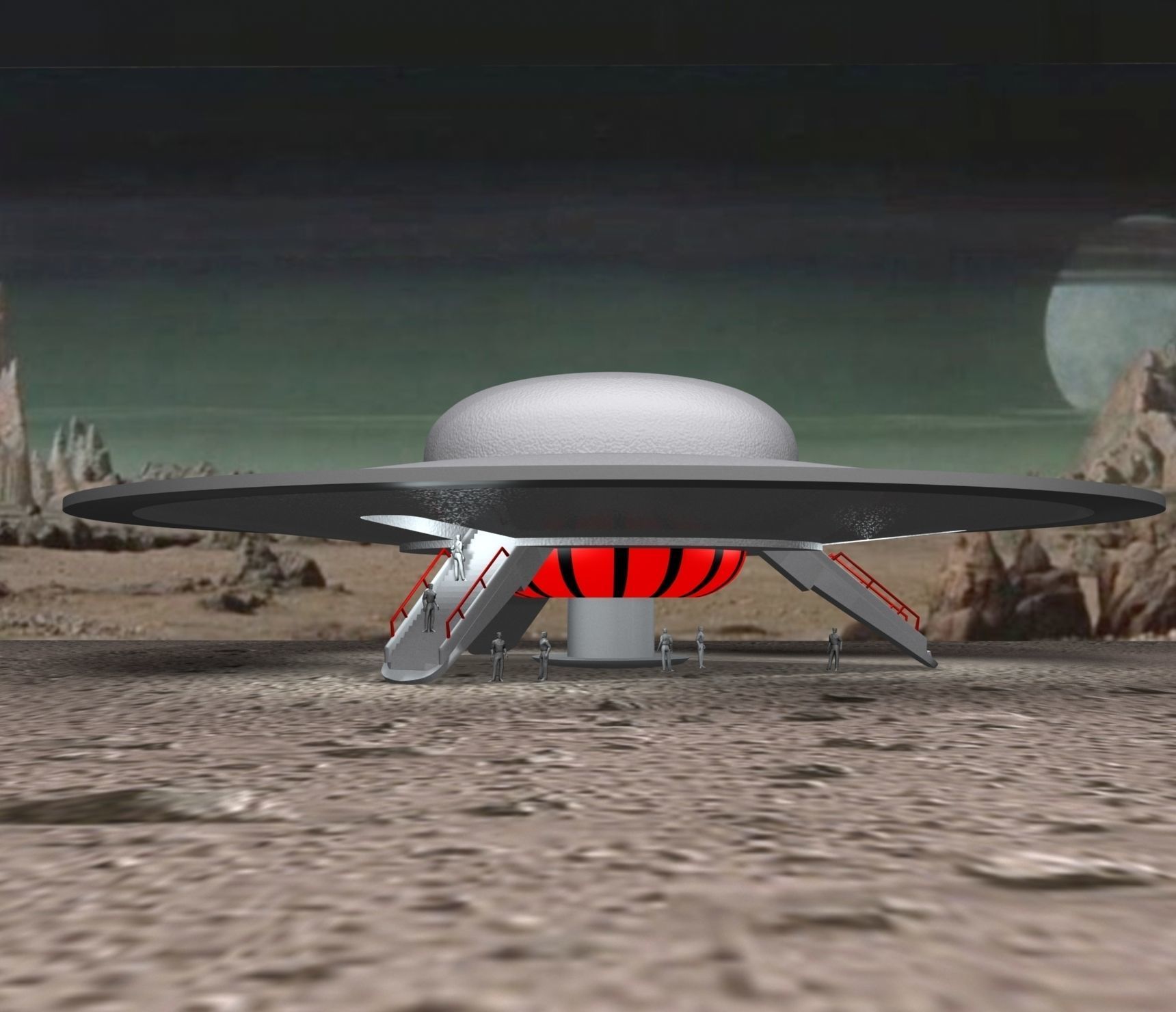 SPACE CRUISER C57-D from Forbidden Planet 1956 Sci-Fi film 3D model ...