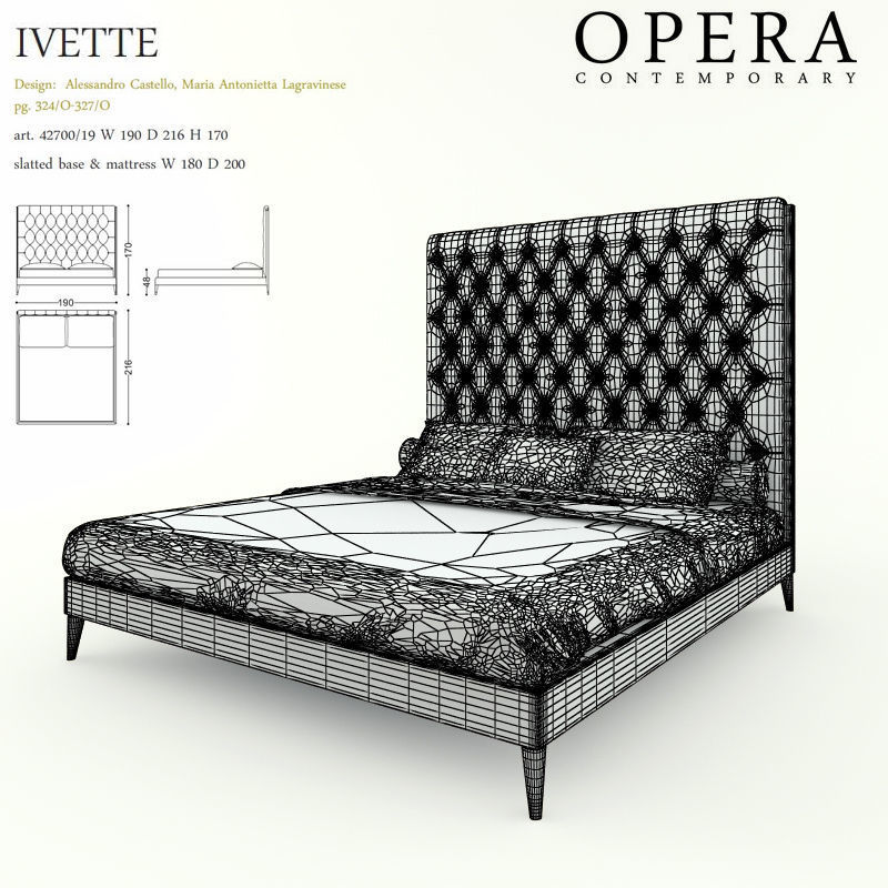 Opera Contemporary Ivette bed 42700 20 3D model | CGTrader