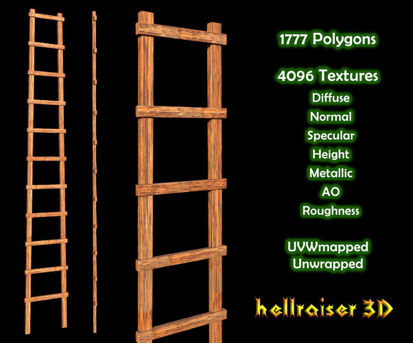3D model Ladder - PBR - Textured VR / AR / low-poly | CGTrader