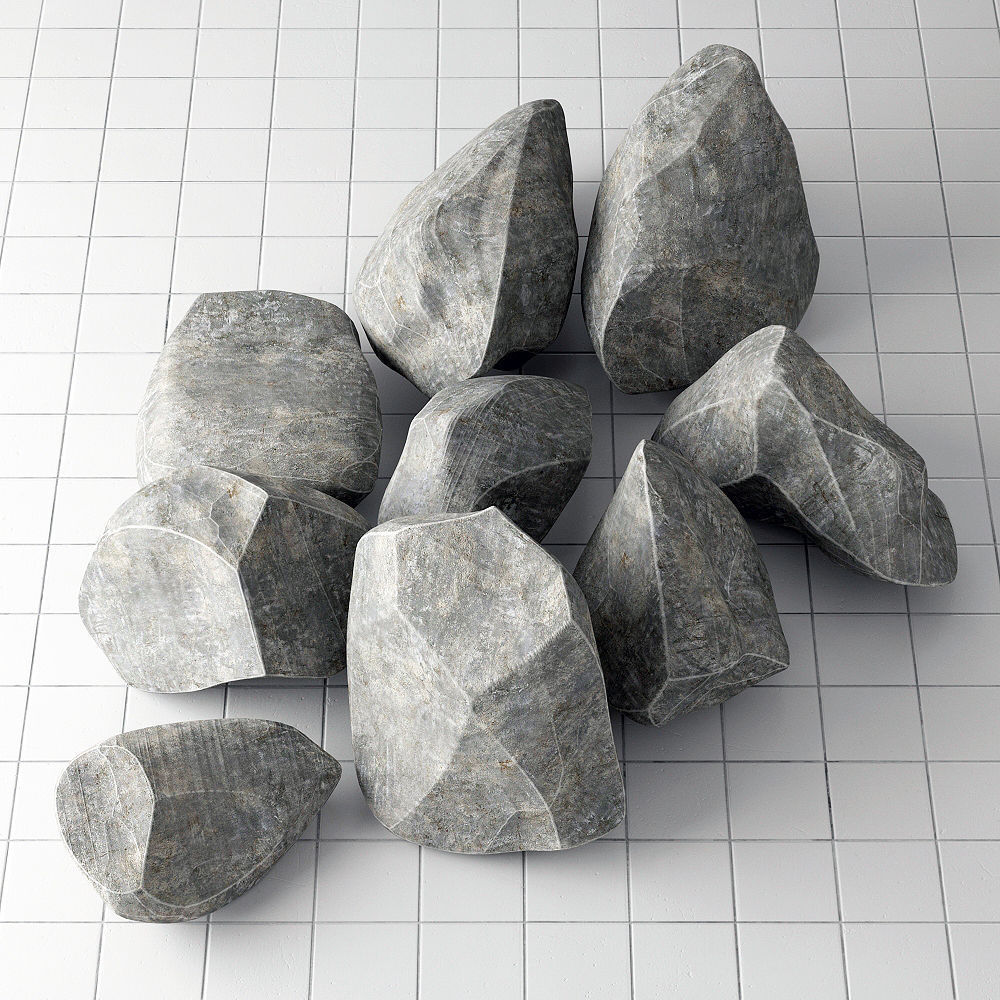 Rock wite stone collection 3D model | CGTrader