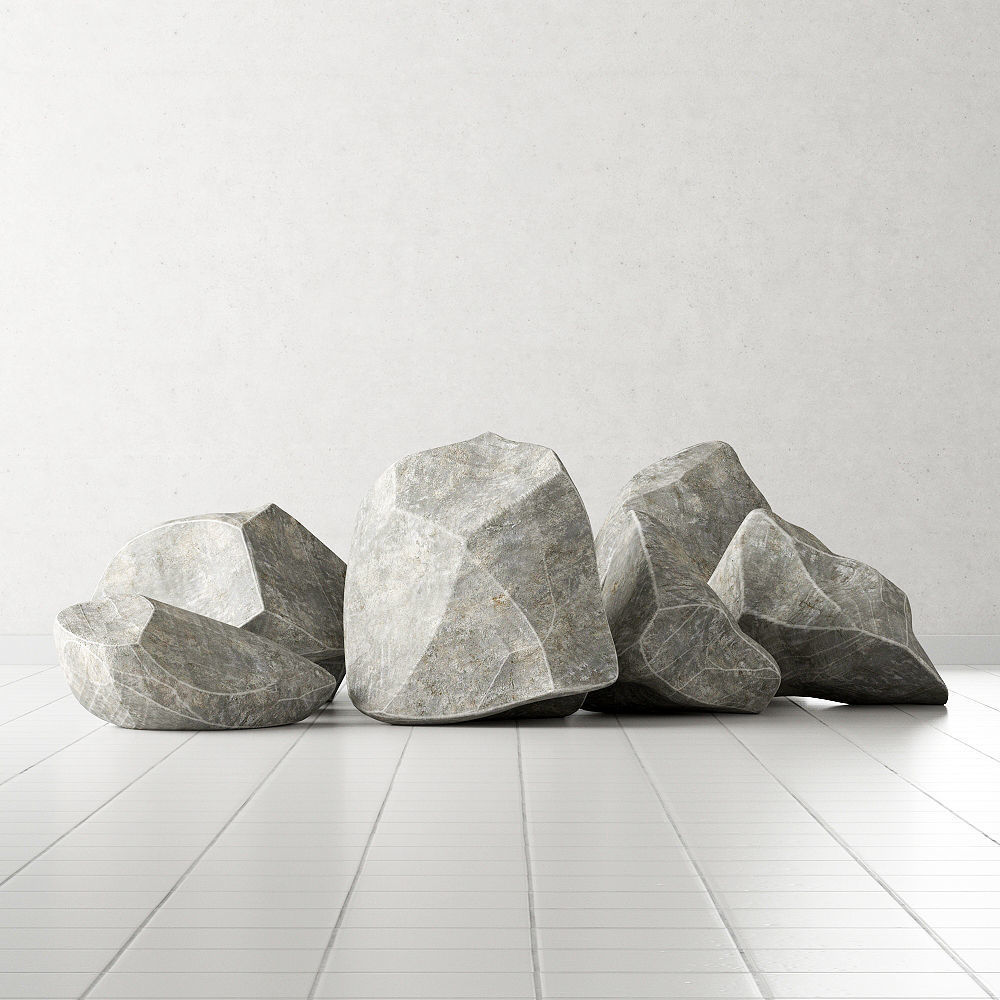 Rock wite stone collection 3D model | CGTrader