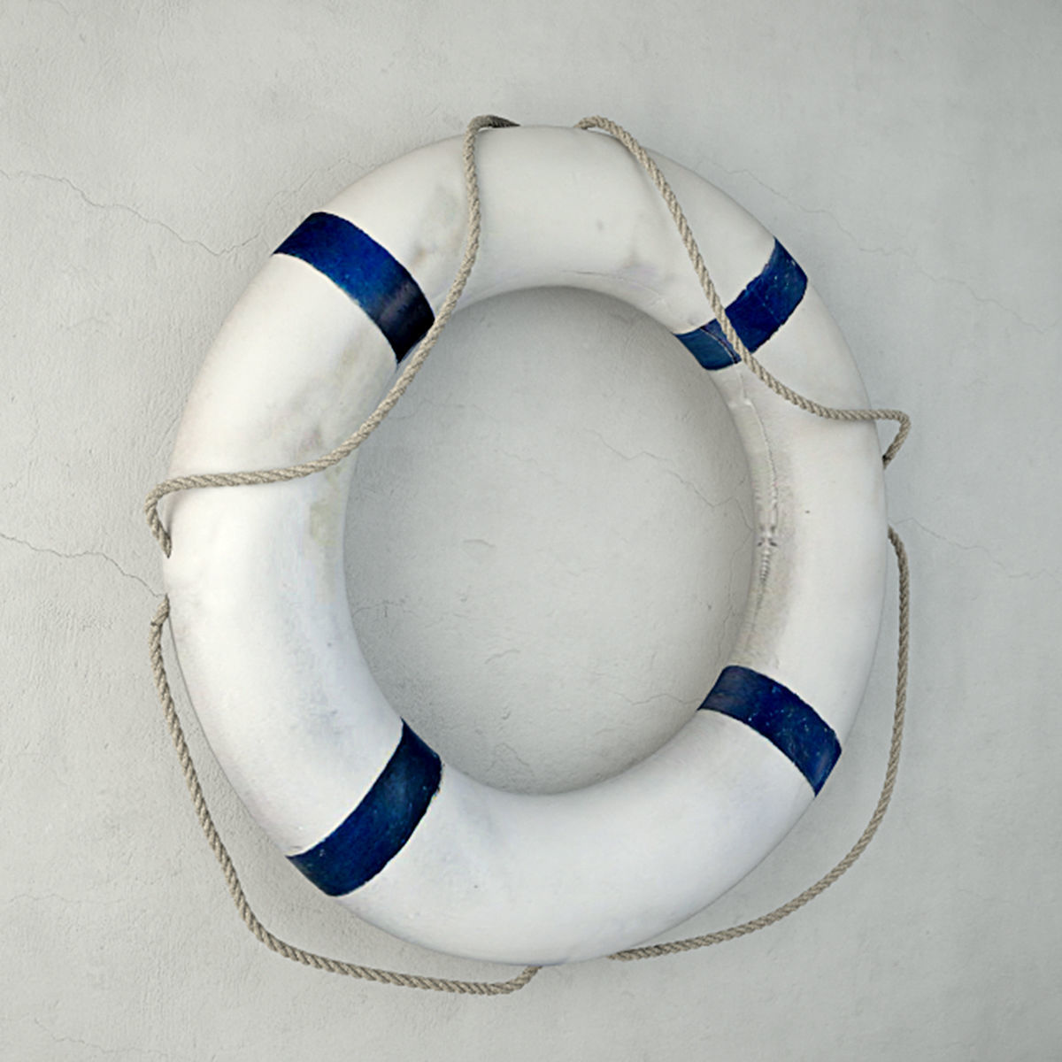 Blue and White Life Preserver 2 3D model | CGTrader