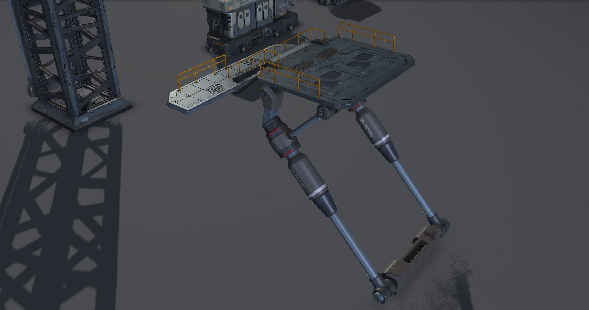 3D model Modular Sci-Fi Space Base Location and Props - low poly VR ...