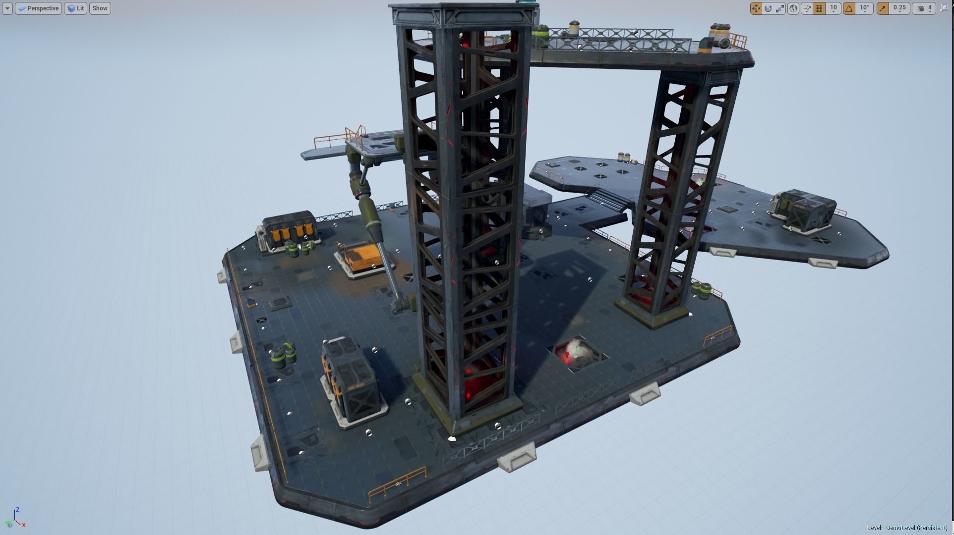 3D model Modular Sci-Fi Space Base Location and Props - low poly VR ...