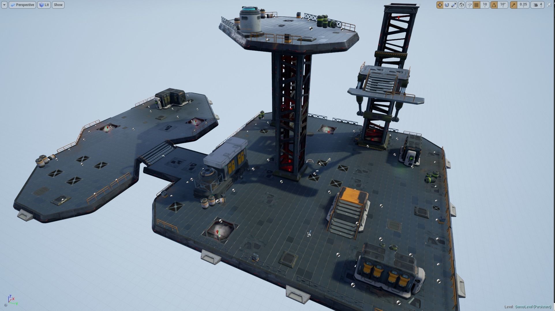 3D model Modular Sci-Fi Space Base Location and Props - low poly VR ...