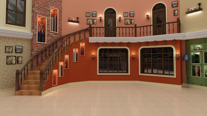 Comedy nights with Kapil set design in 3d 3D model | CGTrader