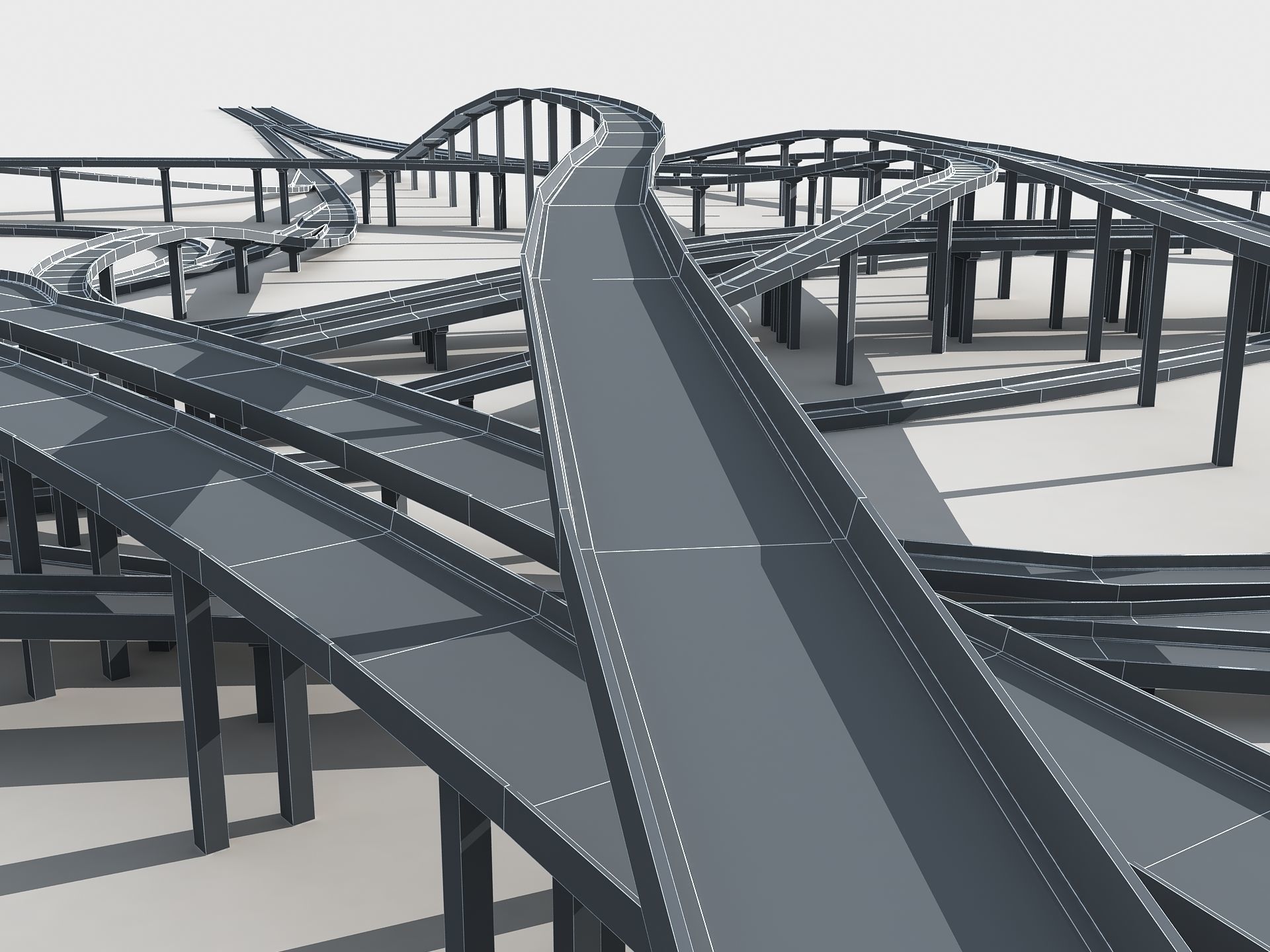 Highway Viaduct flyover 3D model-4 3D model | CGTrader
