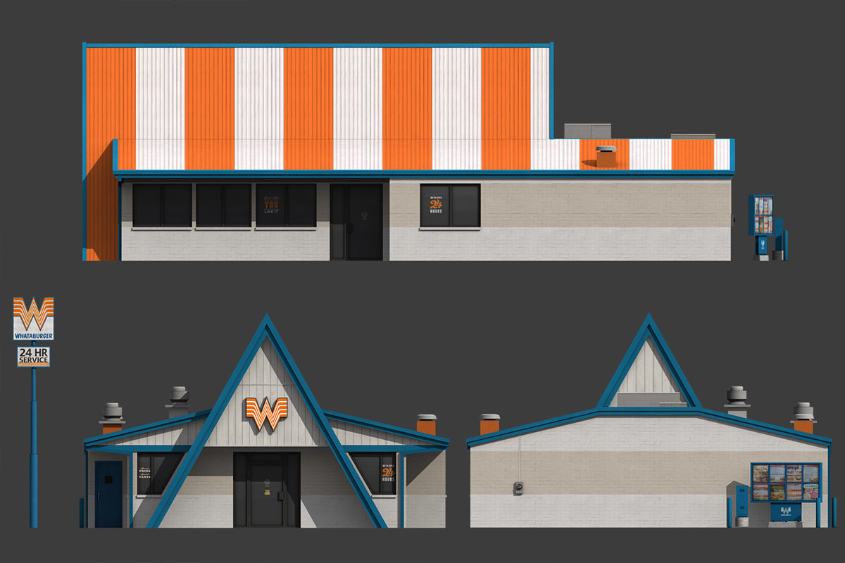 3D model Whataburger Restaurant Building VR / AR / low-poly | CGTrader