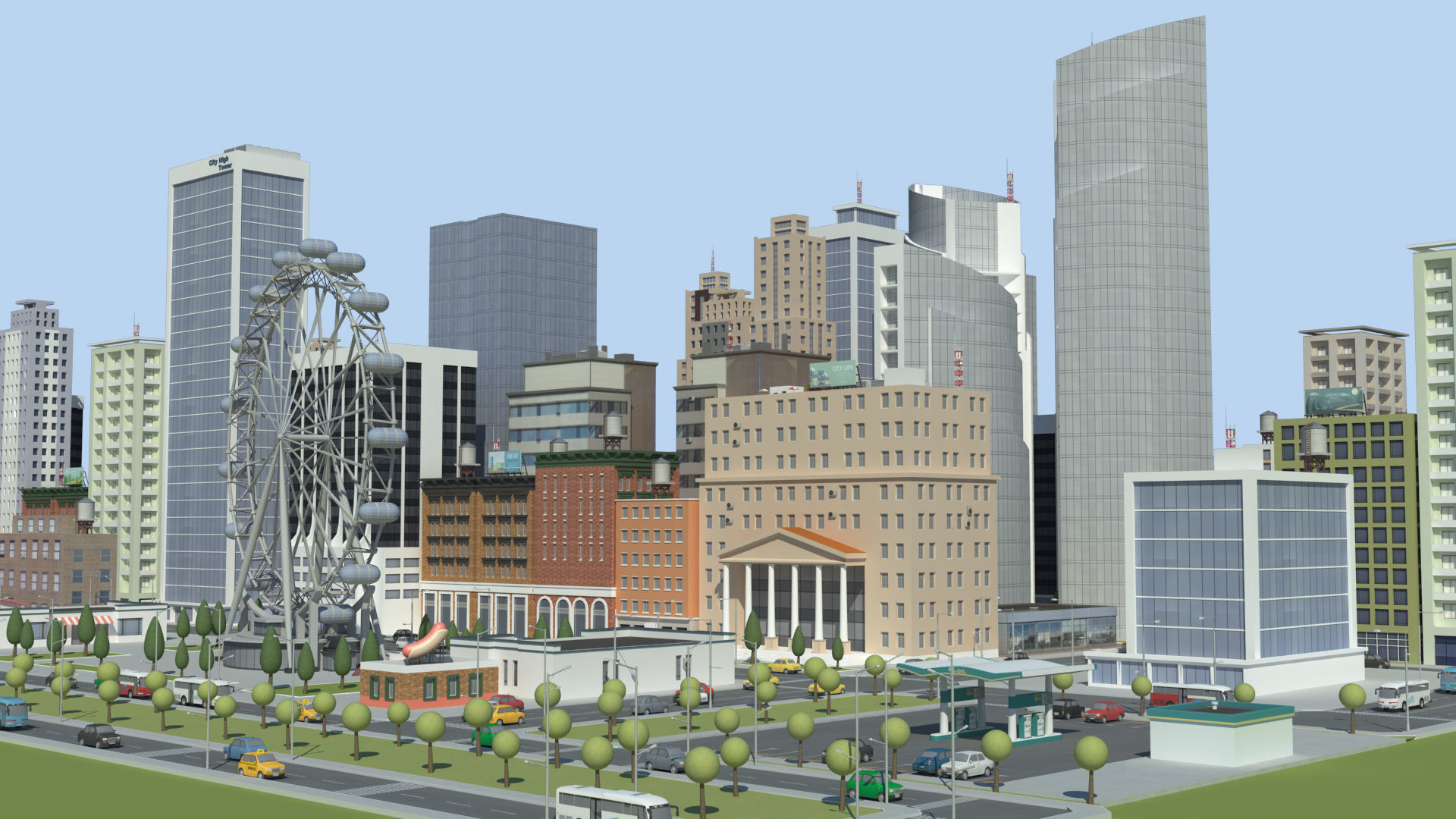 3D model Realistic Lowpoly Simple City VR / AR / low-poly | CGTrader