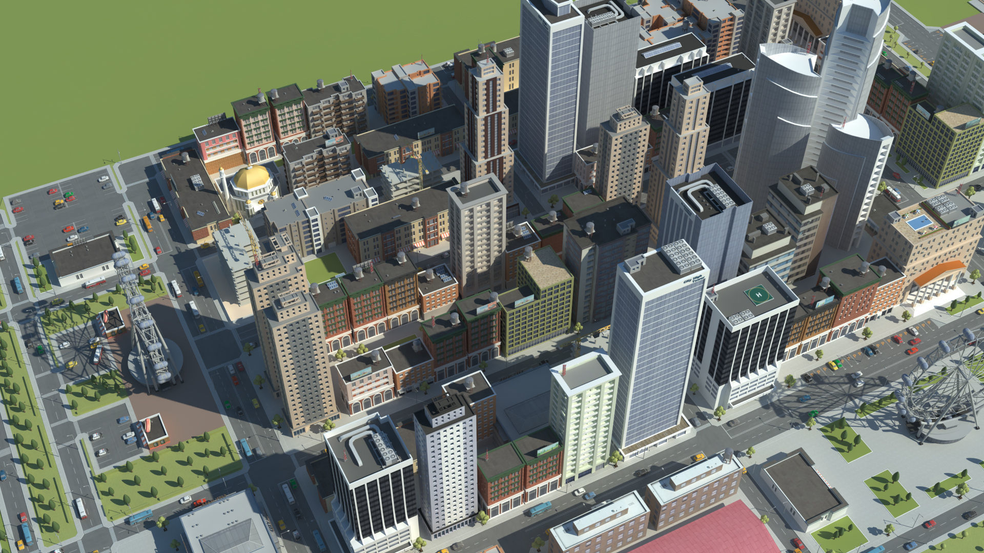 3D model Realistic Lowpoly Simple City VR / AR / low-poly | CGTrader