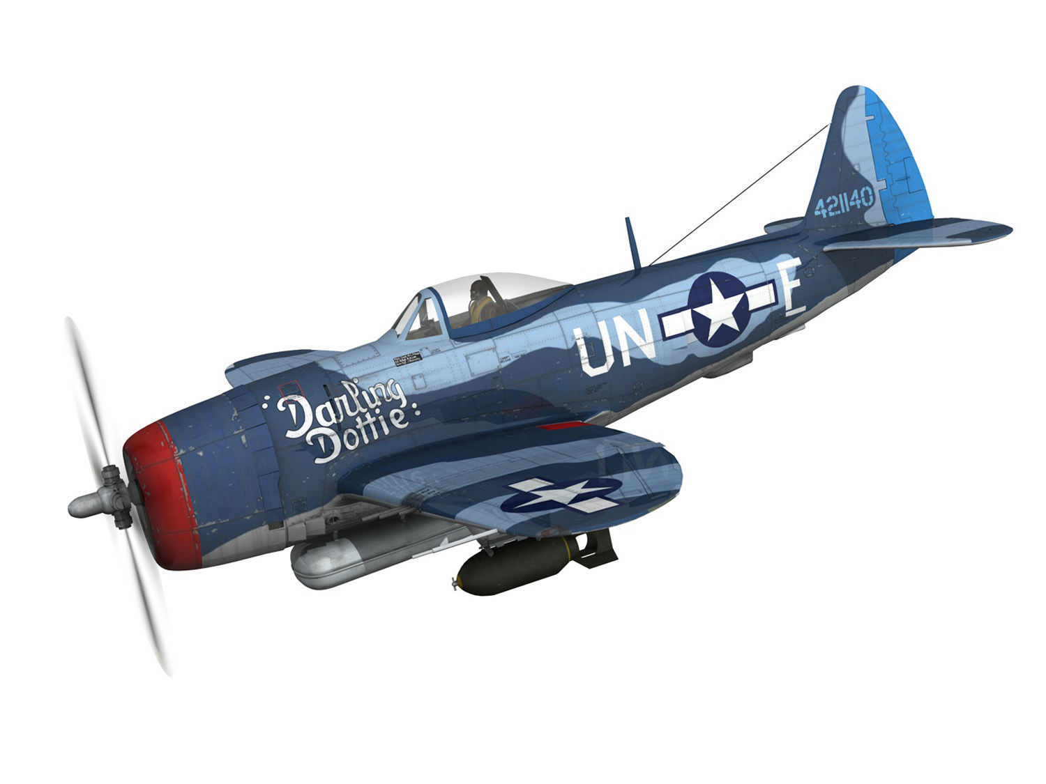 Republic P-47M Thunderbolt - Darling Dottie 3D model | CGTrader