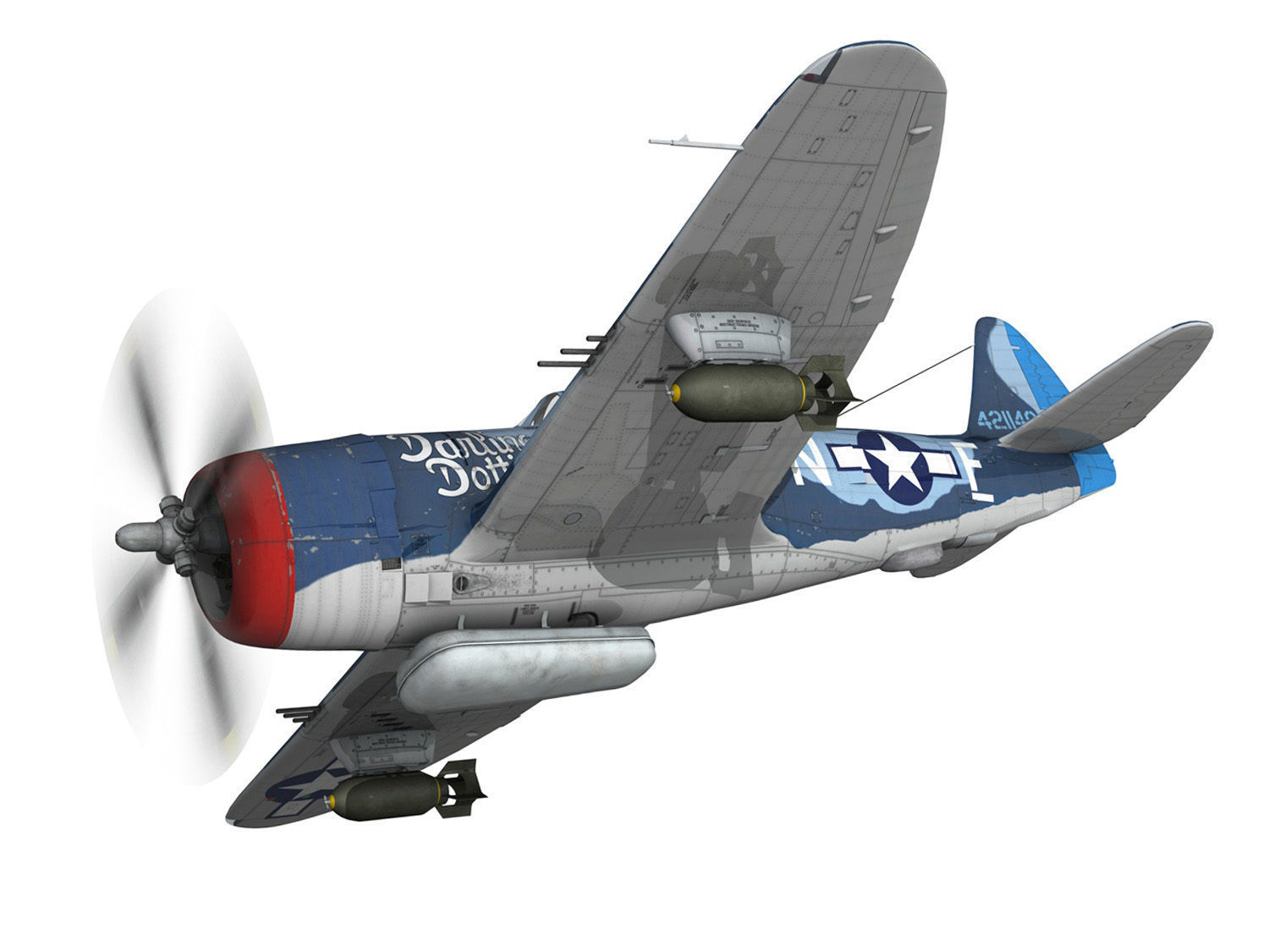 Republic P-47M Thunderbolt - Darling Dottie 3D model | CGTrader