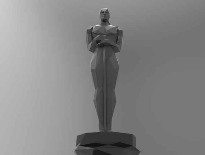 Low Poly Stylized Oscar Statue 3D model 3D printable | CGTrader