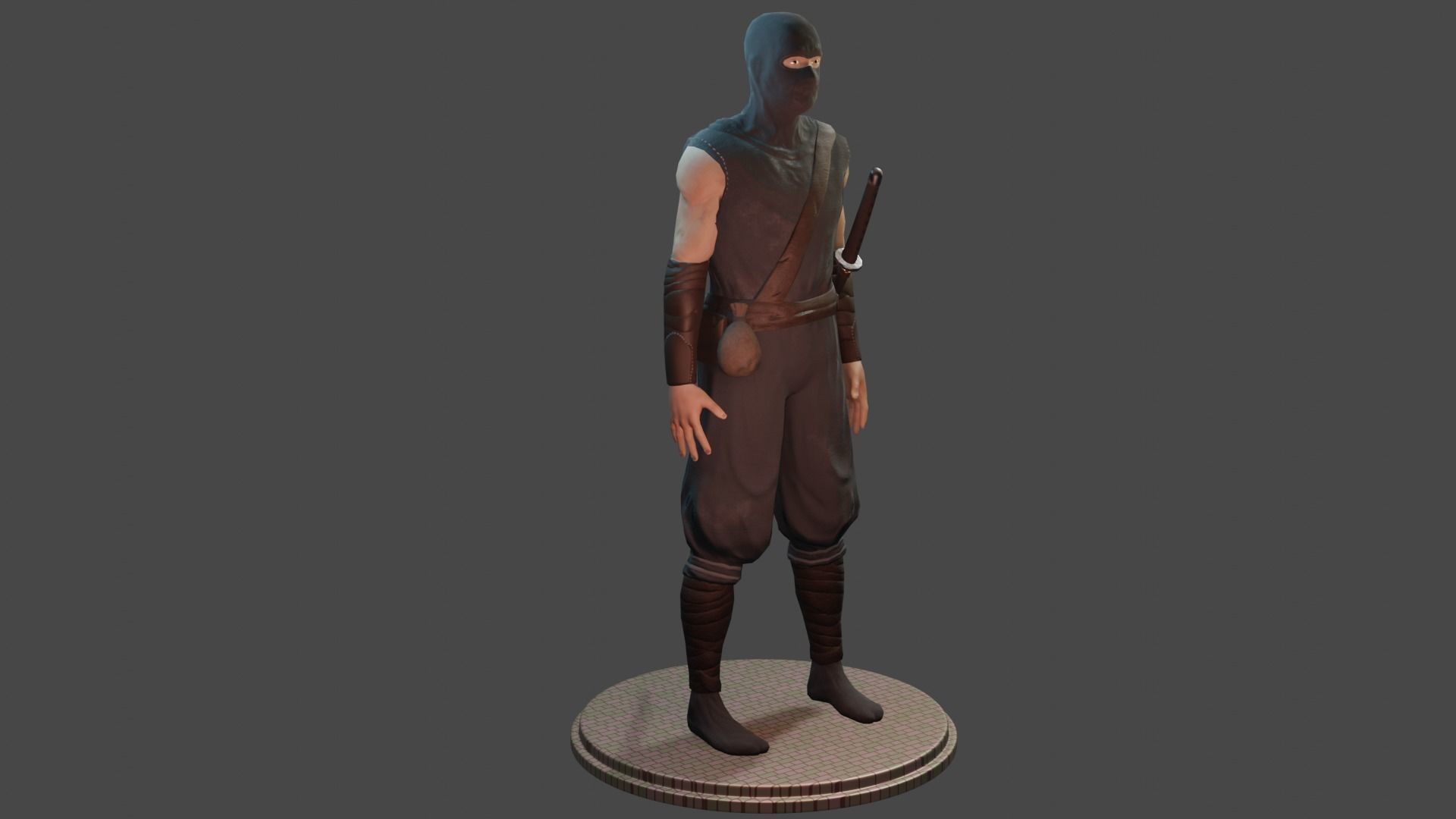 3D model Ninja Low-Poly Facial Animation Game-Ready VR / AR / low-poly ...