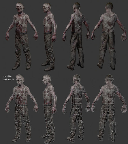 3D model Lowpoly zombie different zombies VR / AR / low-poly | CGTrader
