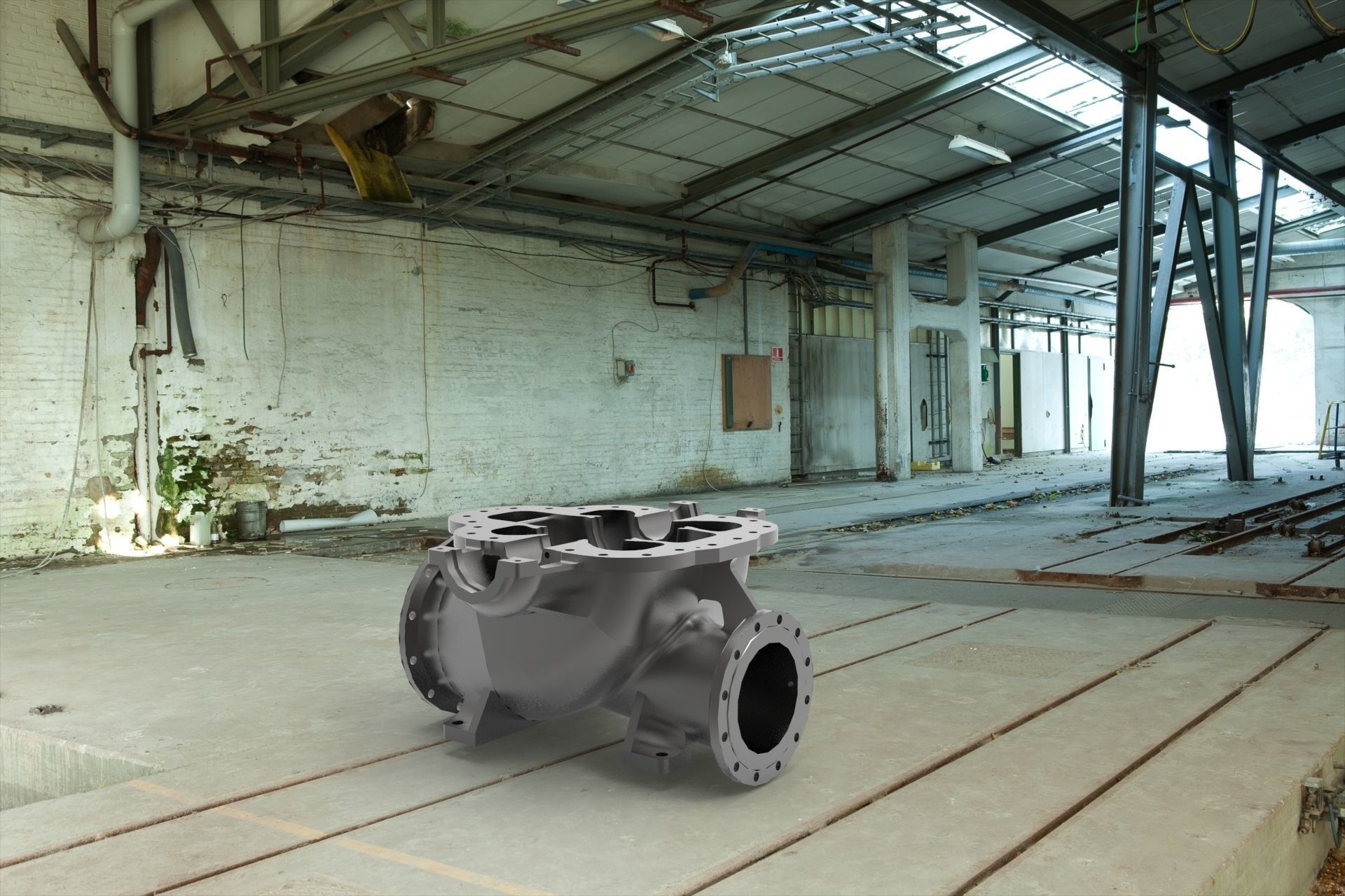 Double-Suction Centrifugal Pump Casing free 3D model | CGTrader
