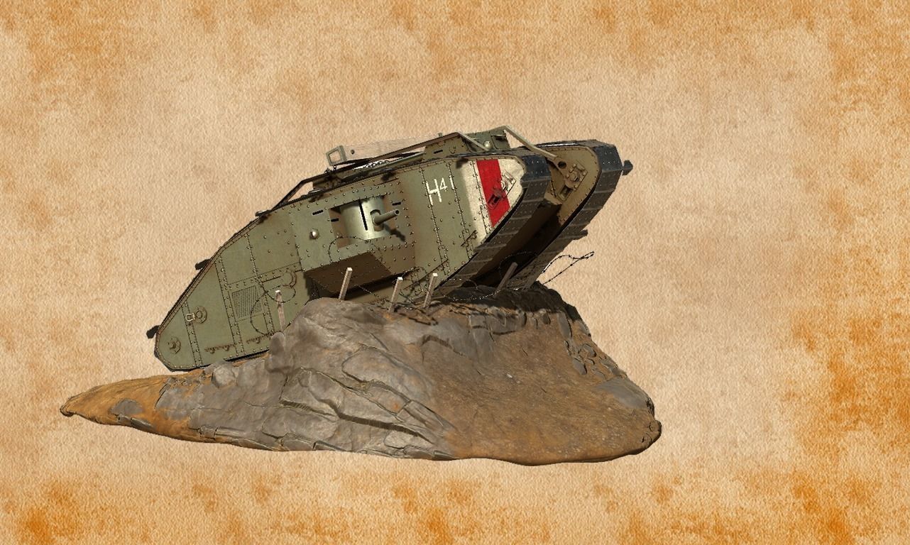 3D model World War 1 Mark V tank VR / AR / low-poly rigged animated ...