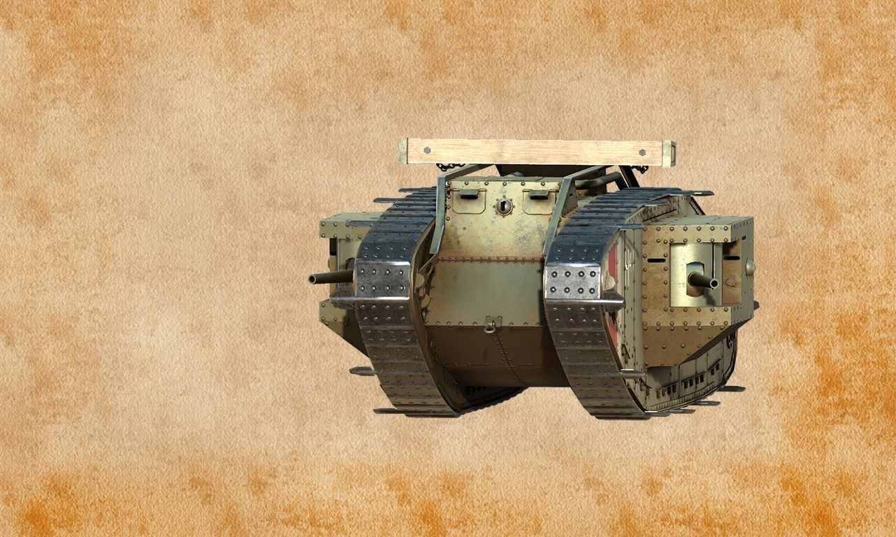 3D model World War 1 Mark V tank VR / AR / low-poly rigged animated ...