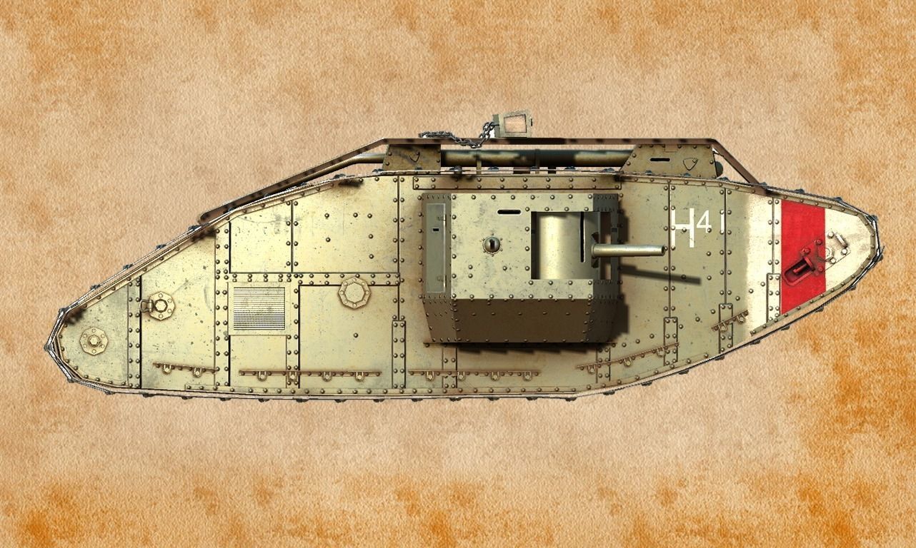 3D model World War 1 Mark V tank VR / AR / low-poly rigged animated ...