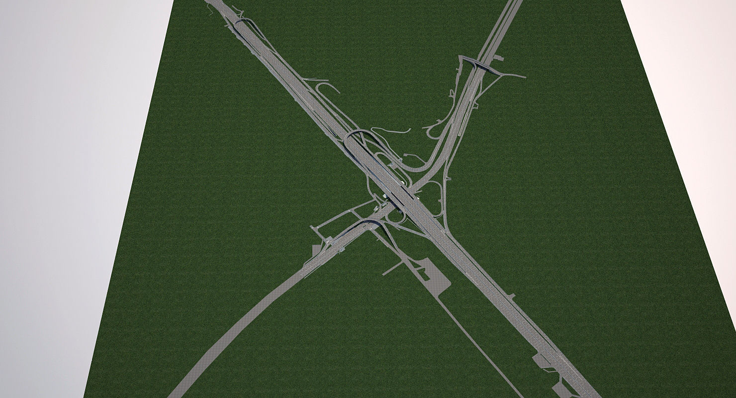 Highway Road Junction 3D model | CGTrader