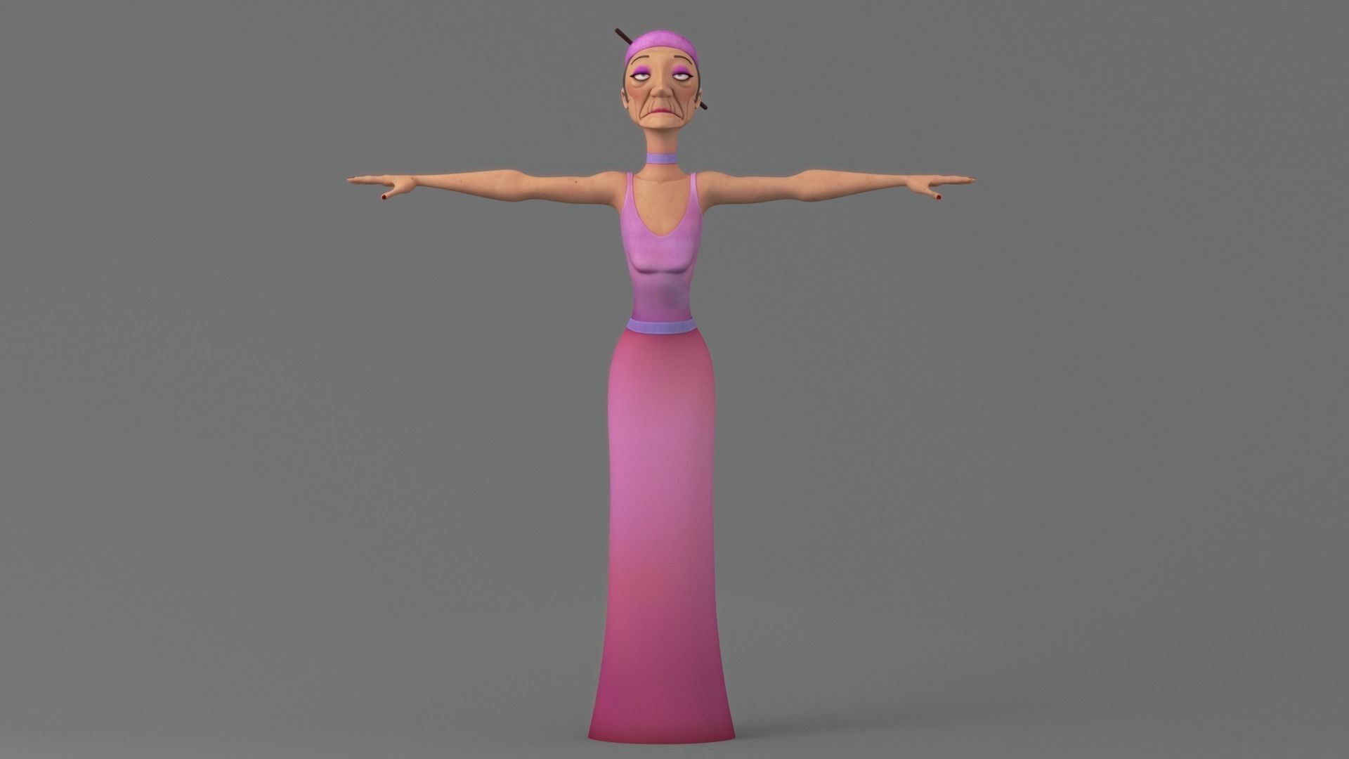 3D Cartoon old lady model | CGTrader