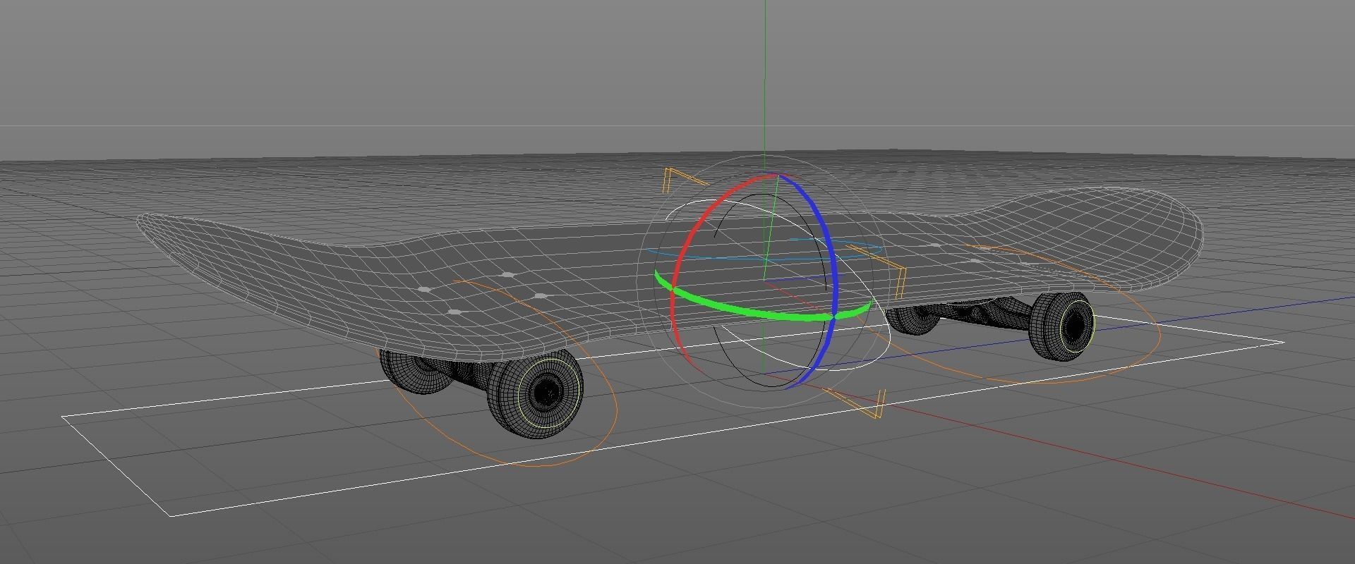 3D model Realistic Rigged Skateboard - Rig for Cinema 4D VR / AR / low ...