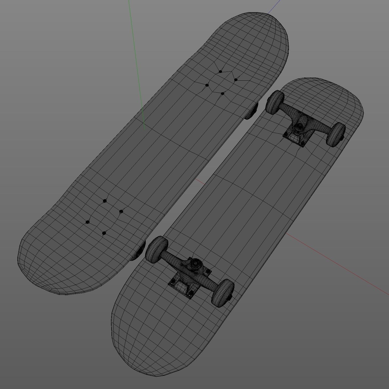 3D model Realistic Rigged Skateboard - Rig for Cinema 4D VR / AR / low ...