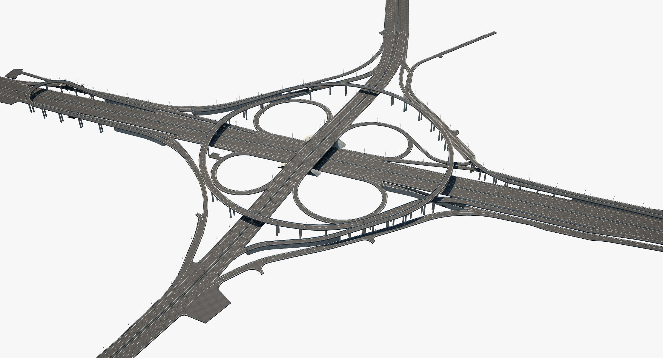 Highway Road Junction 3D model | CGTrader