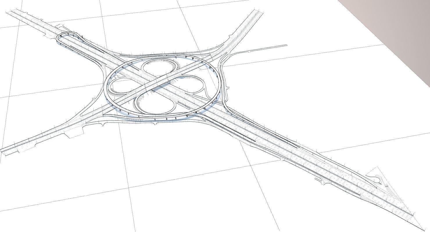 Highway Road Junction 3D model | CGTrader