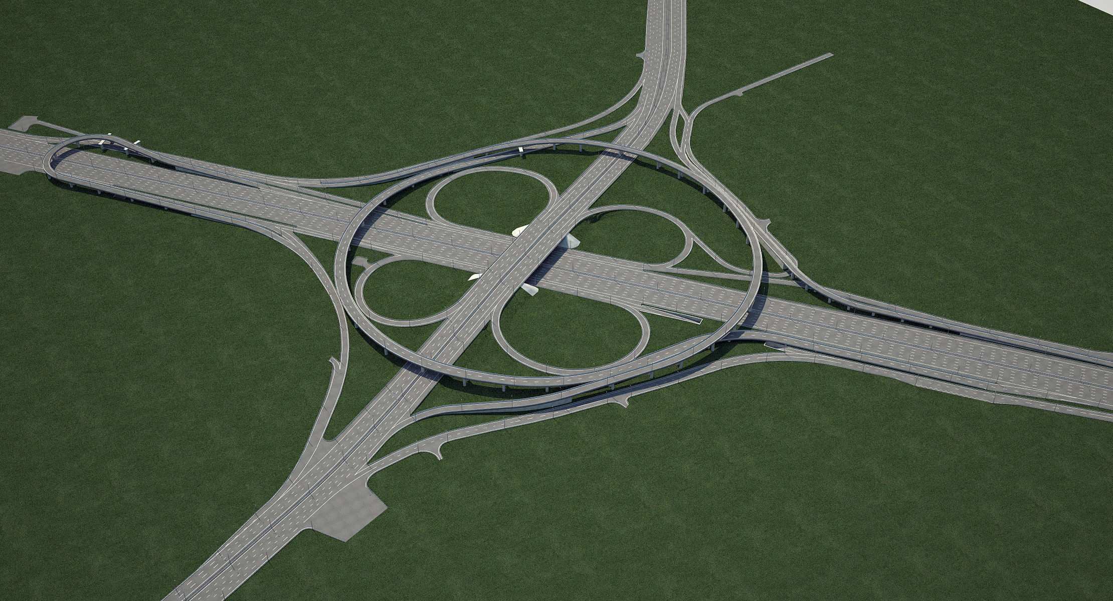 Highway Road Junction 3D model | CGTrader