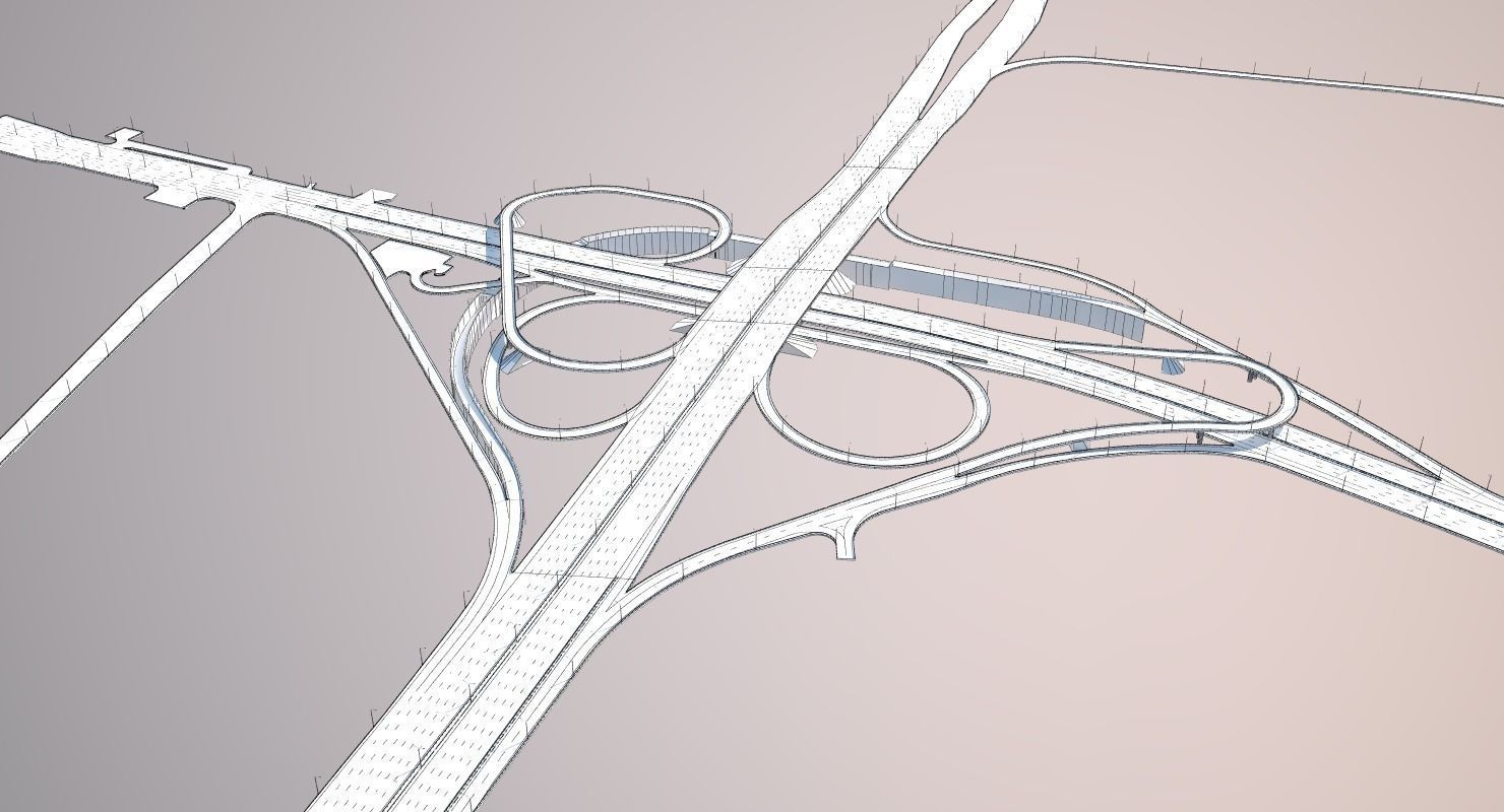 Highway Road Junction 3D model | CGTrader