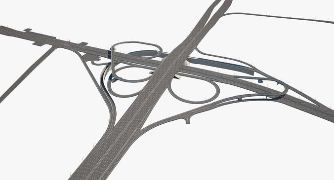 Highway Road Junction 3D model | CGTrader