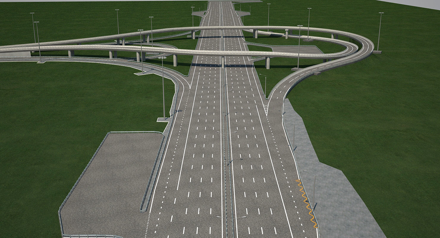 Highway Road Junction 3D model | CGTrader