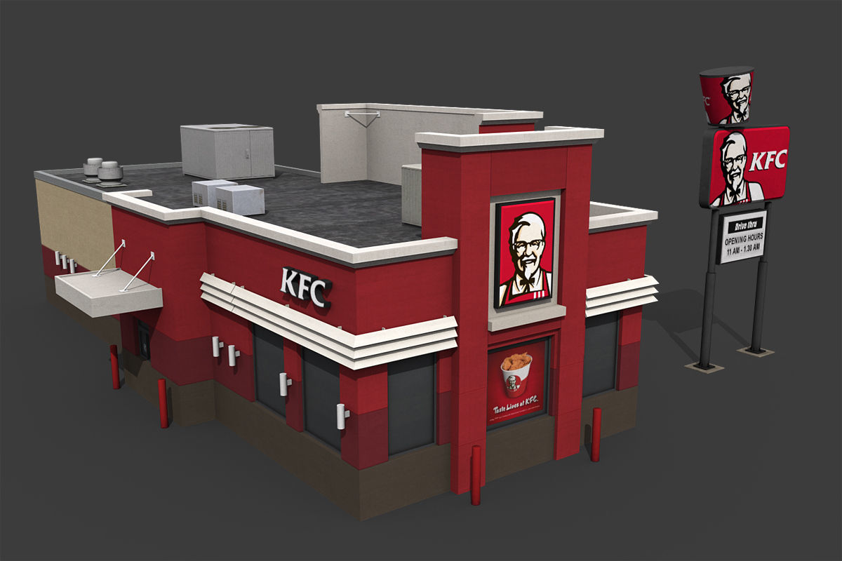 3D model KFC Restaurant VR / AR / low-poly | CGTrader