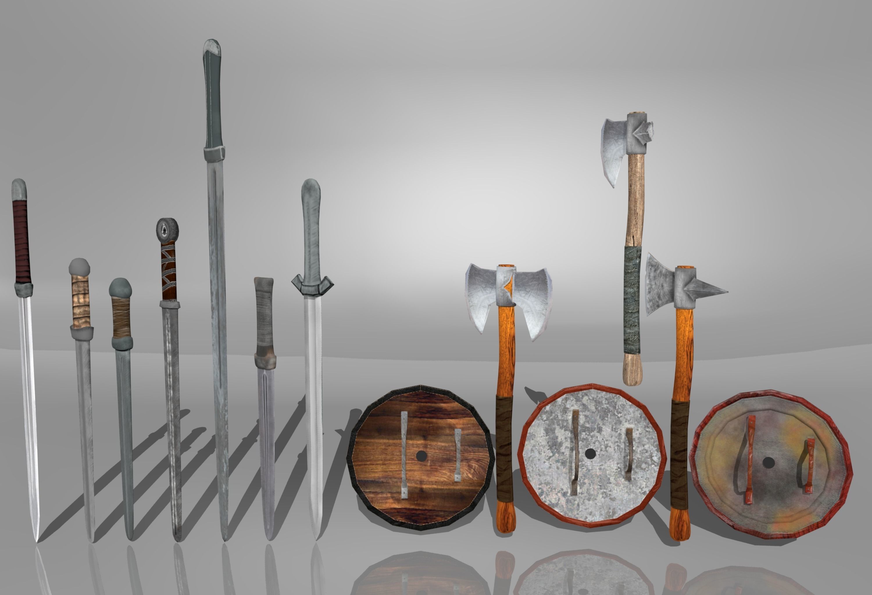 3D model Low poly handpainted Weapon Pack VR / AR / low-poly | CGTrader