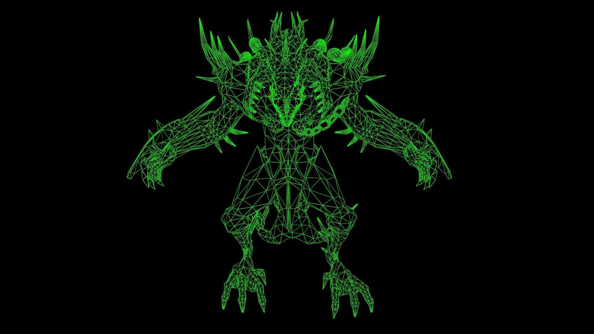 Demon dragon free VR / AR / low-poly 3D model animated rigged | CGTrader